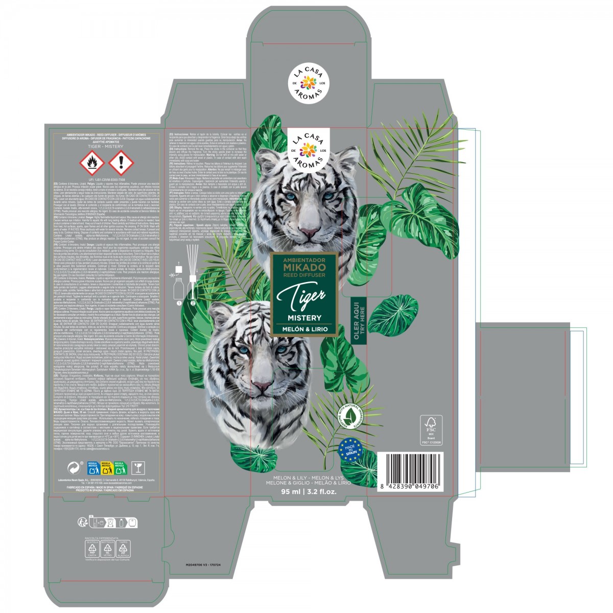 (12) REED DIFFUSER WILD SAFARI TIGER MISTERY 95M